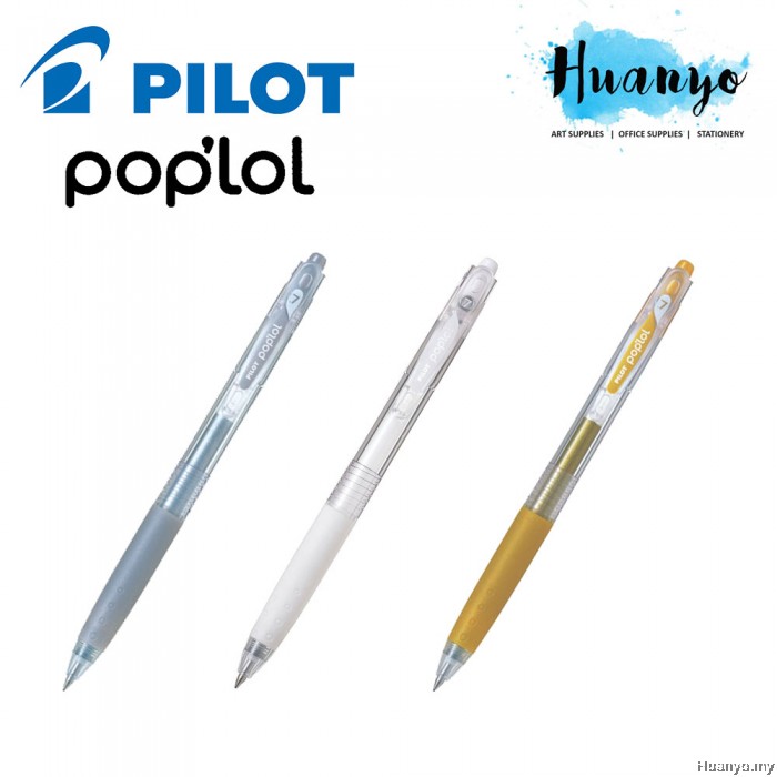 Pilot Pop'lol Poplol Retractable Colour Gel Pen 0.7MM - White / Gold ...