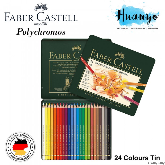 Faber-Castell Polychromos Artist Colour Pencil Tin (Colours of 24)