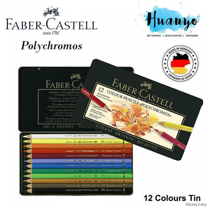 Faber-Castell Polychromos Artist Colour Pencil Tin (Colours of 12)