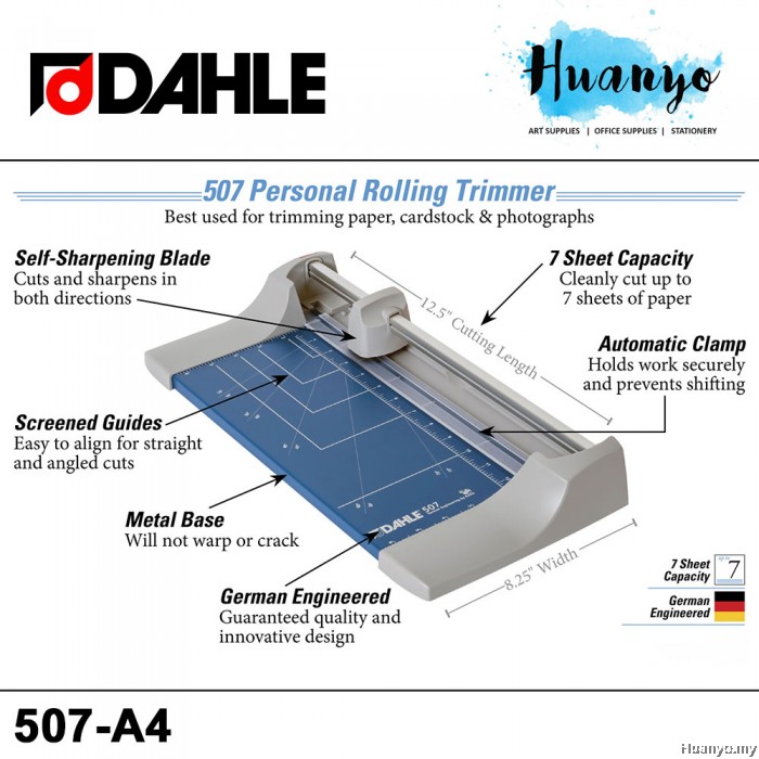 Dahle 507 Personal Rolling Trimmers Cutter (A4 - 320MM)