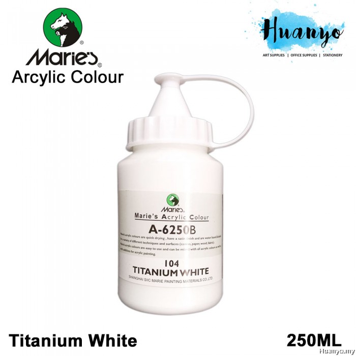 Marie's Acrylic Colour 250ML (104 - Titanium White)