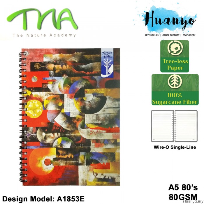 TNA Single Line Sugar Cane Paper A5 Notebook - 80GSM/80's