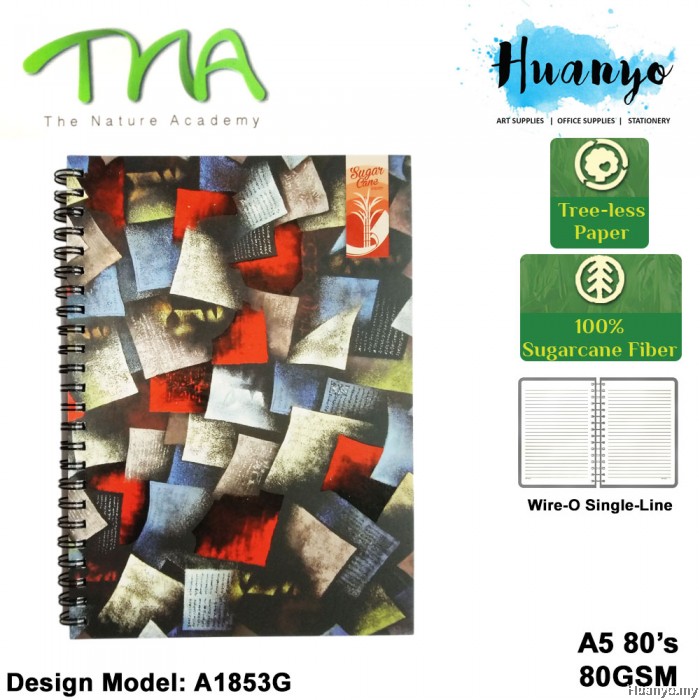 TNA Single Line Sugar Cane Paper A5 Notebook - 80GSM/80's