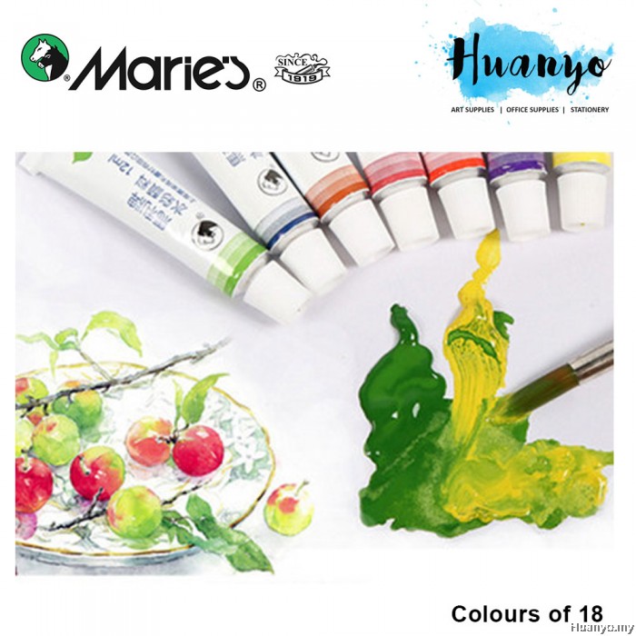 Marie's Water Colour Painting Set (18 Colour X 12ML Tube)