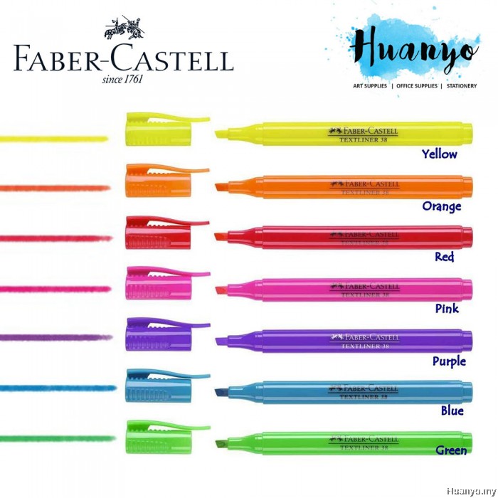 Faber-Castell Textliner 38 Pastel & Super Fluorescent Colour ...