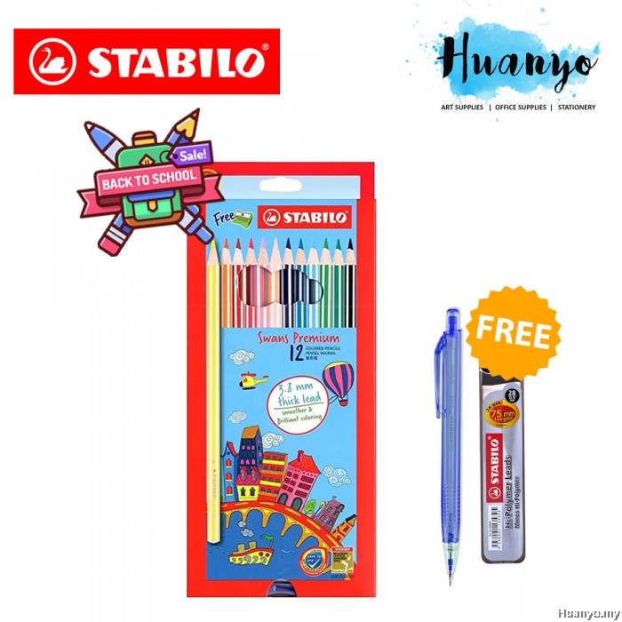Stabilo Swans 12 Premium Colour Pencils Back to School Value Pack