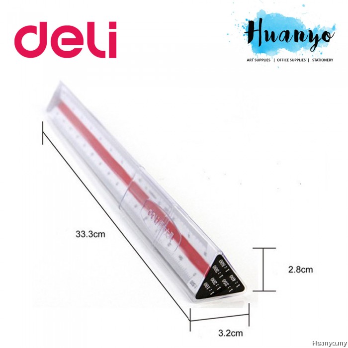 Deli High Precision Drawing Scale Ruler 30cm (1:100 1:200 1:250 1:300 1 ...