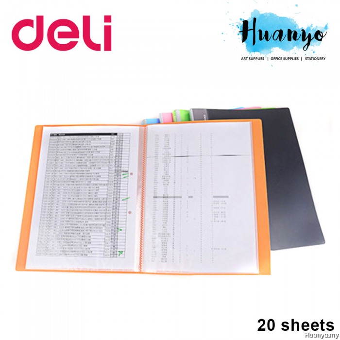 Deli PP Cover Clear Folder Display Book A4 - 20 sheets