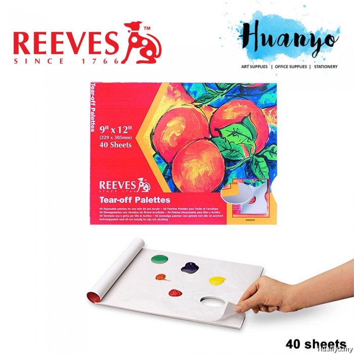 Reeves Tear-Off Palette Paper Pad with 40 Sheets, 9 x 12 Inch