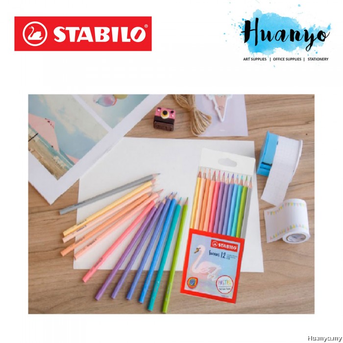 Stabilo Swans Pastel Edition Color Colour Pencils (Wallet of 12 Colours)
