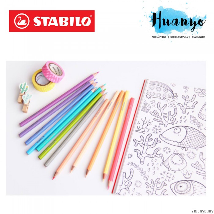 Stabilo Swans Pastel Edition Color Colour Pencils (Wallet of 12 Colours)