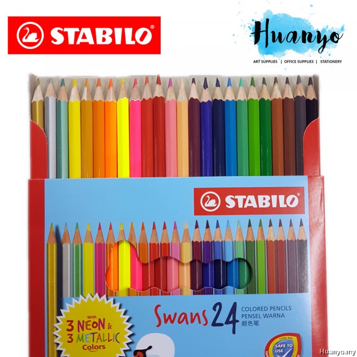 Stabilo Swans Colour Pencils With Neon and Metallic (Color of 24)