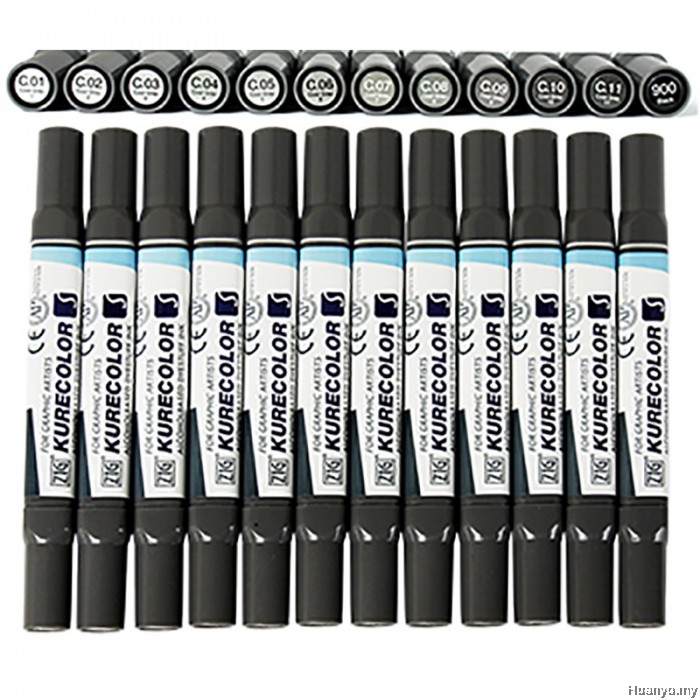 Zig Kurecolor Twin WS Colour Color Marker Cool Gray / Warm Gray / Gray ...