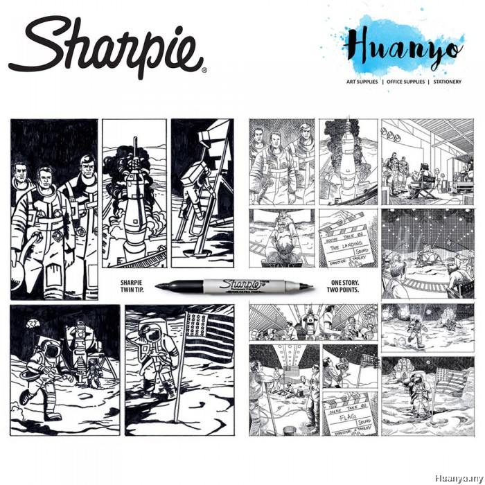 Sharpie Double Twin Tip Permanent Marker Fine & Ultra Fine Tip (Per Pcs ...