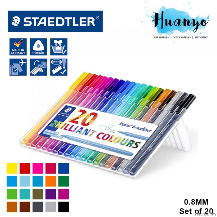 Staedtler Triplus Broadliner Colours 0.8MM (Set of 20)
