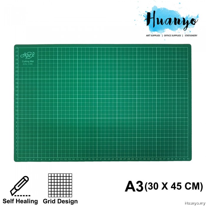 Apex Self Healing Grid Layout Cutting Mat A3 30 X 45CM (3MM Thickness)