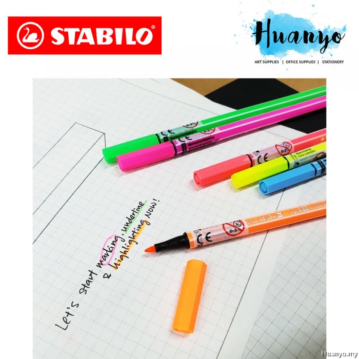 STABILO Pen 68 Marking Text Highlighter Highlight Pen (Neon and Pastel ...