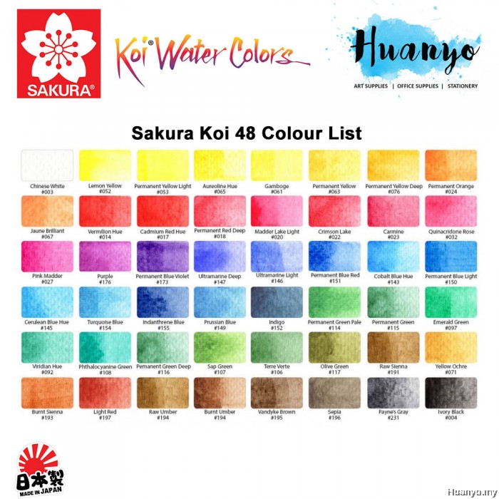 Sakura Koi Water Colours Colors Pocket Field Sketch Box - 48 Colours