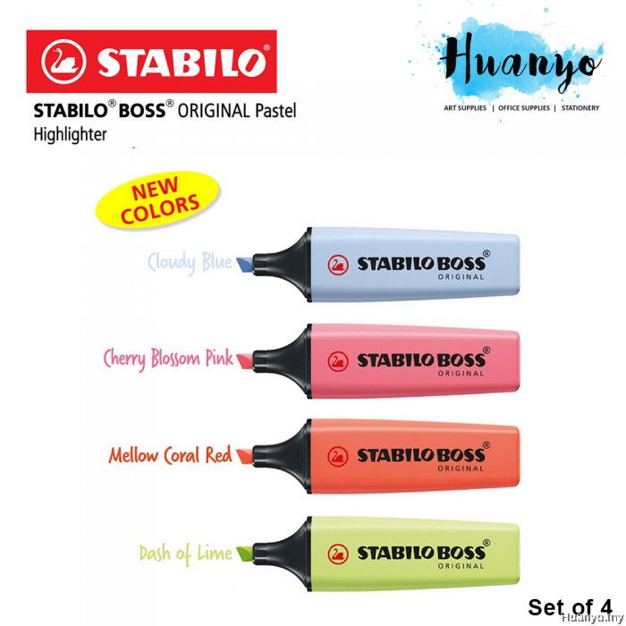 Stabilo Boss Original Pastel Highlighter Highlight Pen (Set of 4 / 6 / 10)