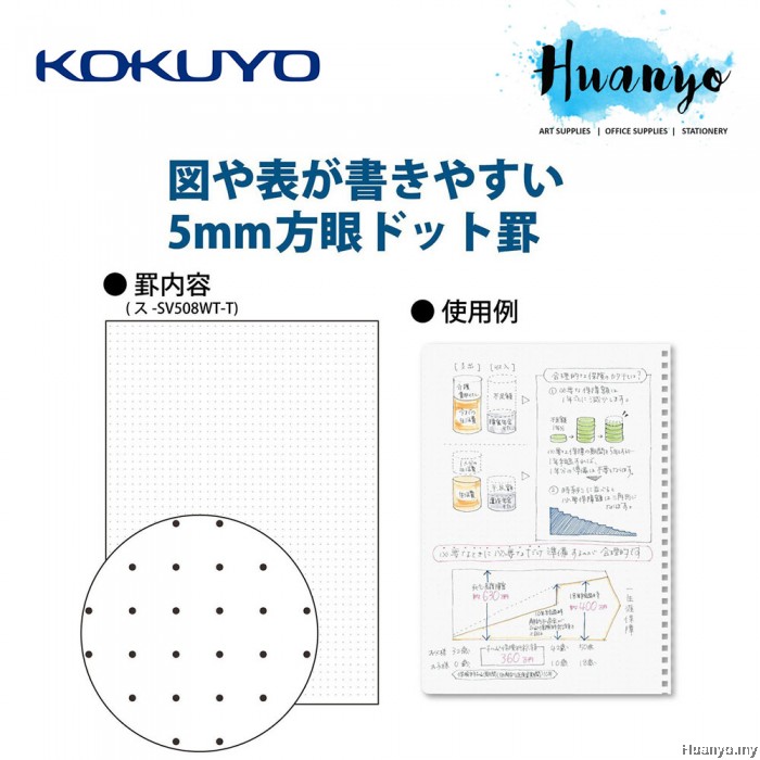 KOKUYO Soft Ring 5mm Dotted Note Book B5 80 sheets