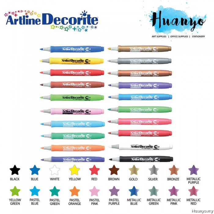 Artline Decorite Multi Surface Marker - Bullet Tip (1.0MM)
