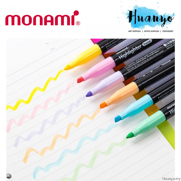 Monami Pastel Colour Highlighter Textliner Pen 601 (6 Colours Set)