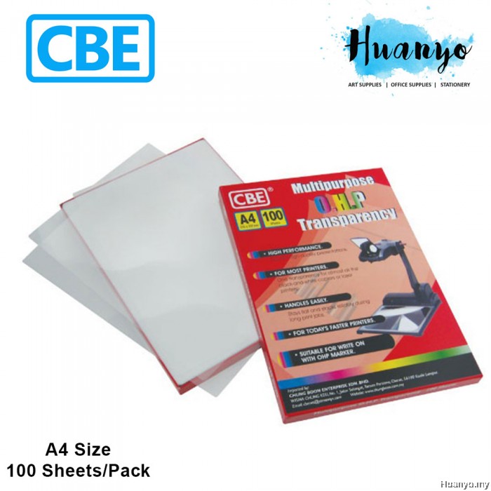 CBE Multi Purpose OHP Transparency Film A4 100 Micron (100pcs/pack)