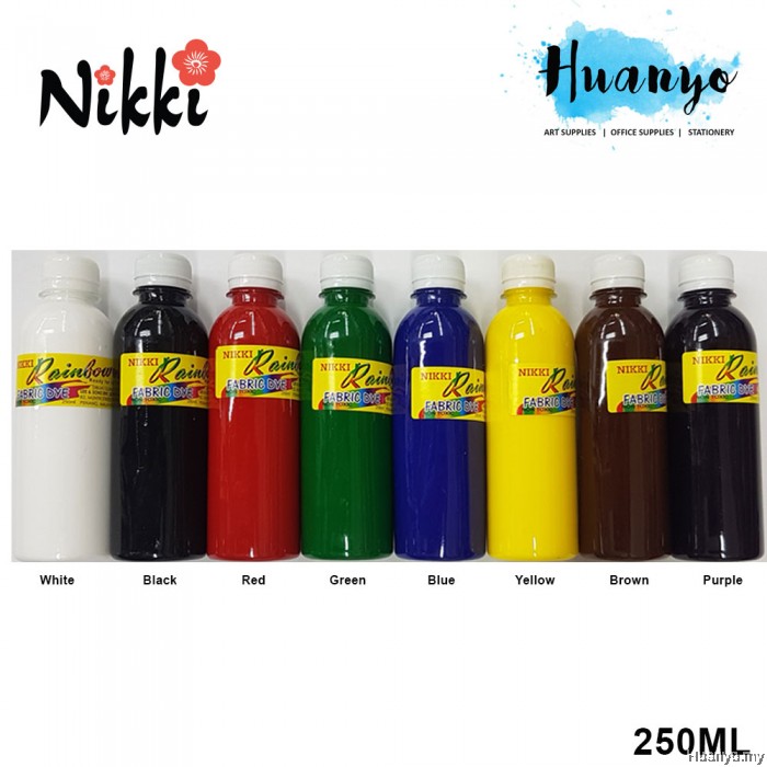 NIKKI Rainbow Fabric Paint Dye (Colour Set of 8)