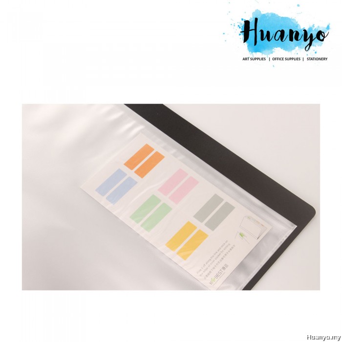 KoBest PVC Hard Cover Plastic Clear Book Holder Folder A3 (20 Pockets)