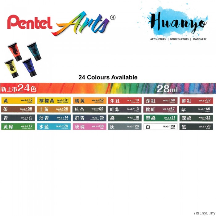 Pentel Arts Acrylic Colour Paint 28ML (List 2)