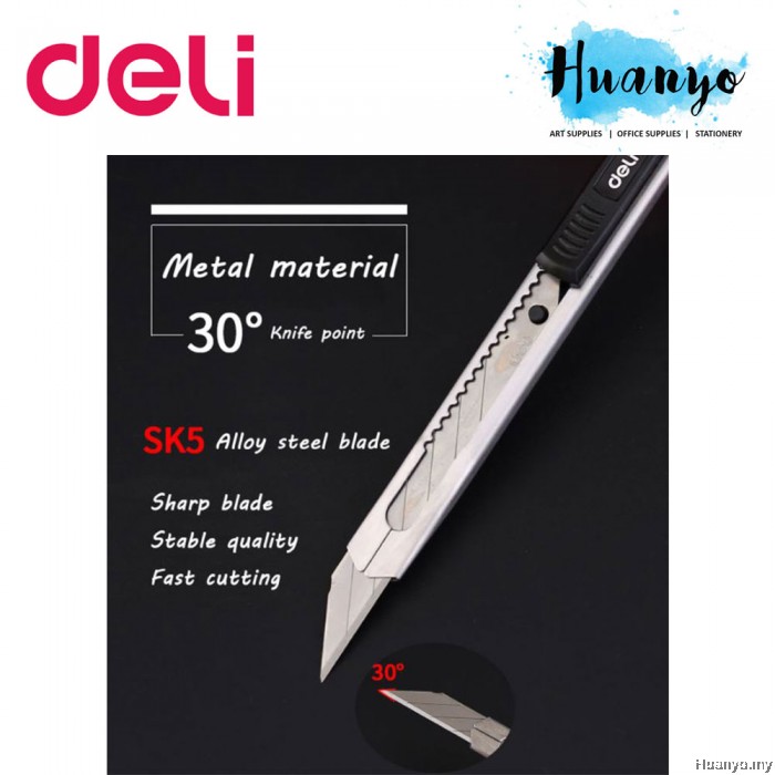 Deli Stainless Steel 30 Degree Cutter 2034 (SK5 Snap off Blade)