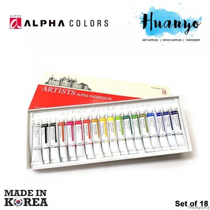 Alpha Artists' Water Colour Watercolour 18 Colors Set