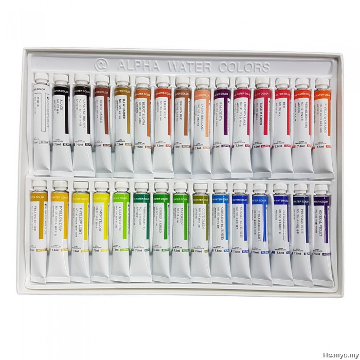 Alpha Artists' Water Colour 30 Colors Set