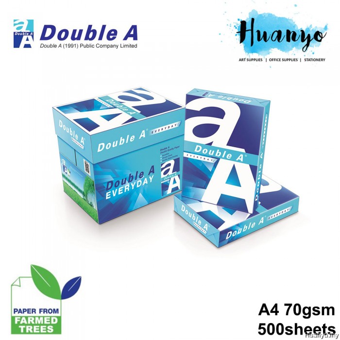 Double A Everyday A4 White Copier Printing Paper 70gsm 500 Sheets/Ream