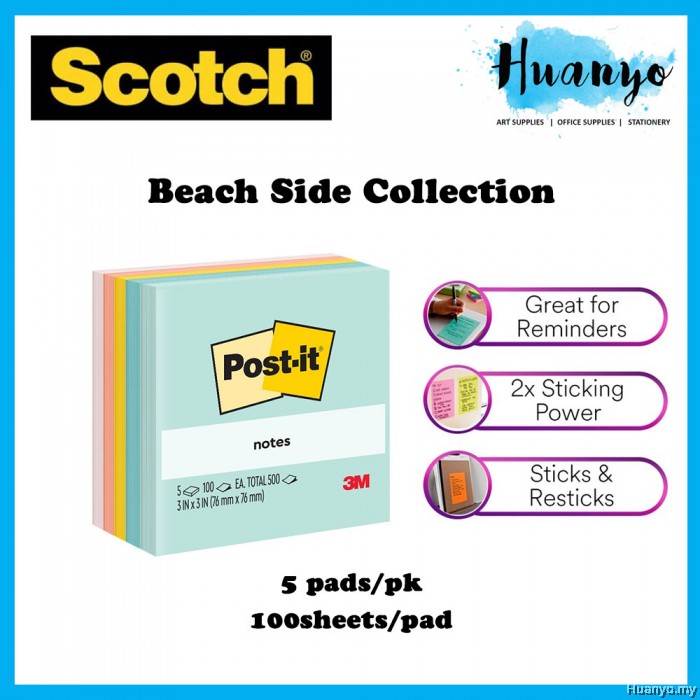 3M Post-it Super Sticky Notes World of Colour Series [3 x 3 inch, 4/5 ...