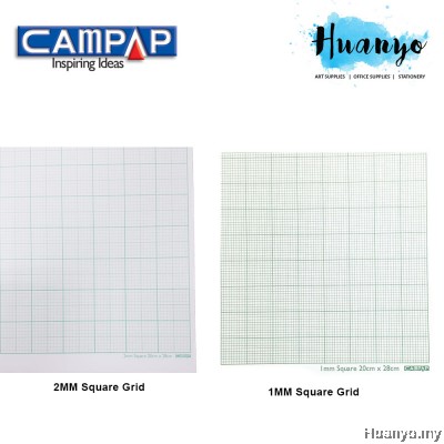 CAMPAP Premium A4 Graph Paper Pack 70gsm (1mm & 2MM Grid Square)