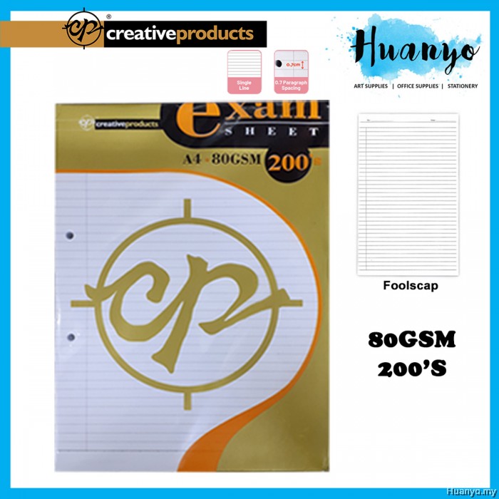CP Exam Sheet Loose Foolscap Paper A4 Pack ( 80gsm, 200 Sheets Pack)