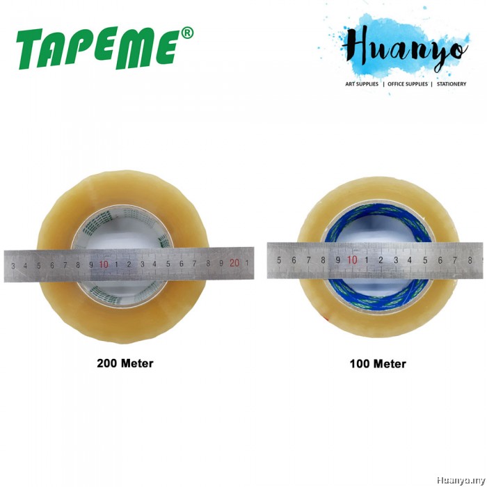 TapeMe Packaging Transparent Clear OPP BOPP Tape 48MM x 200 Meter (Per Pcs)