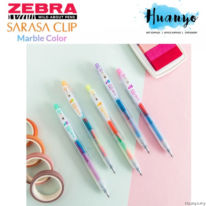 Zebra Sarasa Clip Marble Gradient Mix Colour Gel Pen (0.5MM) [Set of 5]
