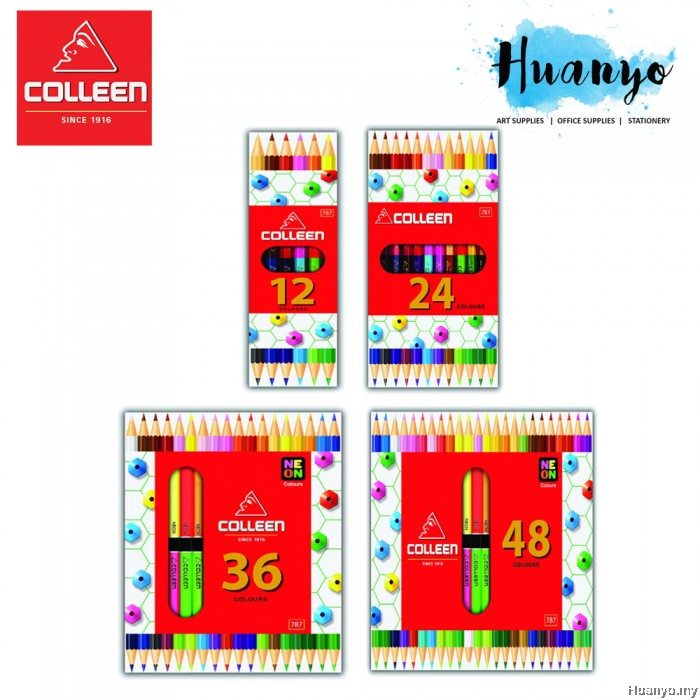 Colleen 787 Double End Tip Neon Colour Pencil (12 / 24 / 36 / 48 / 60 ...