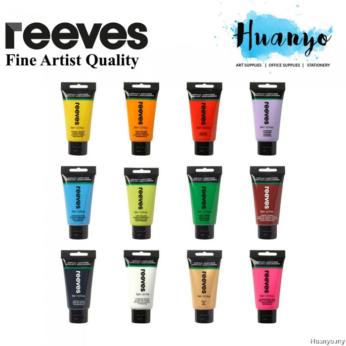 Reeves Fine Artist Quality Series Acrylic Colour Paint (75ML) [Per Tube ...