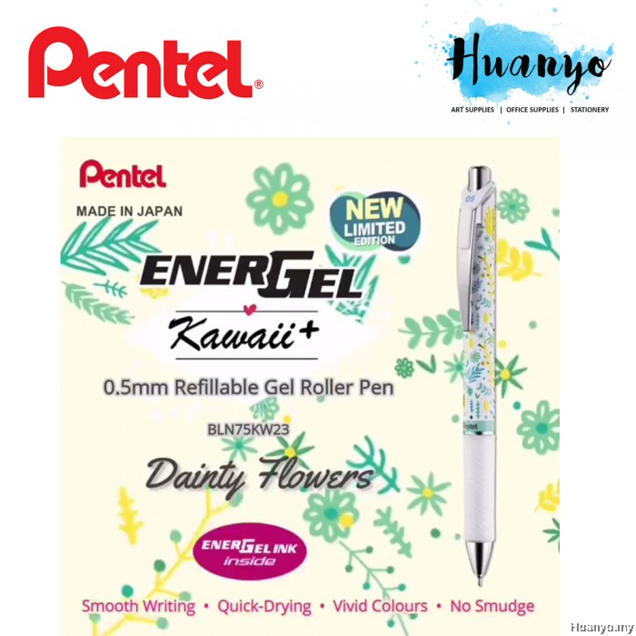 Energel Kawaii +4 Retractable Gel Roller Pen 0.5MM, Blue Ink (Limited ...