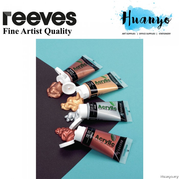 Reeves Fine Artist Quality Series Metallic Acrylic Colour Paint (75ML ...