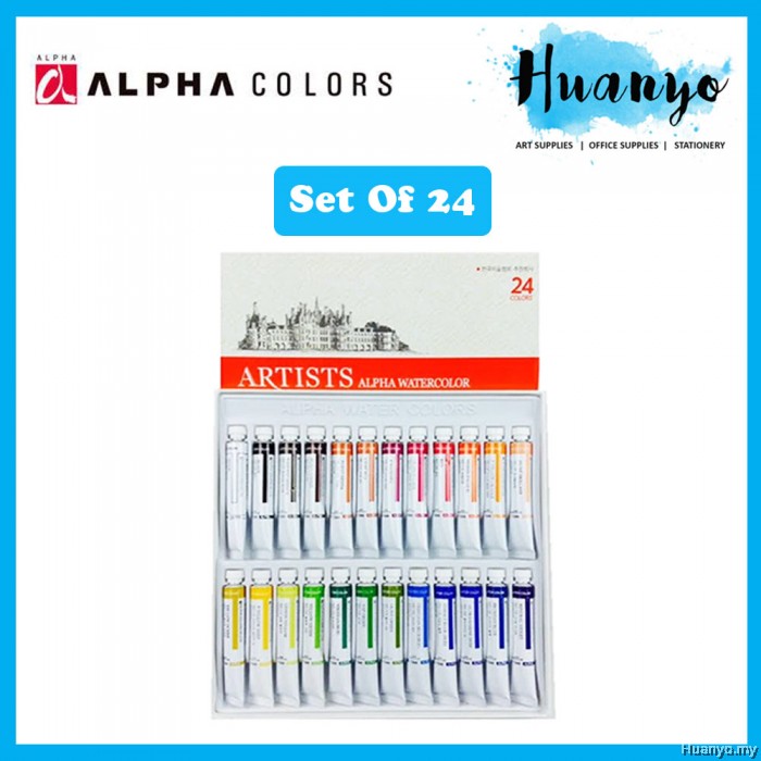 Alpha Artists' Water Colour 13 / 18 / 24 / 30 Colors Set For Artist ...