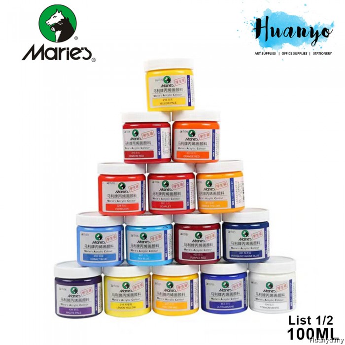 Marie's Acrylic Colour Paint 100ML No. A-1000 (Per Bottle)