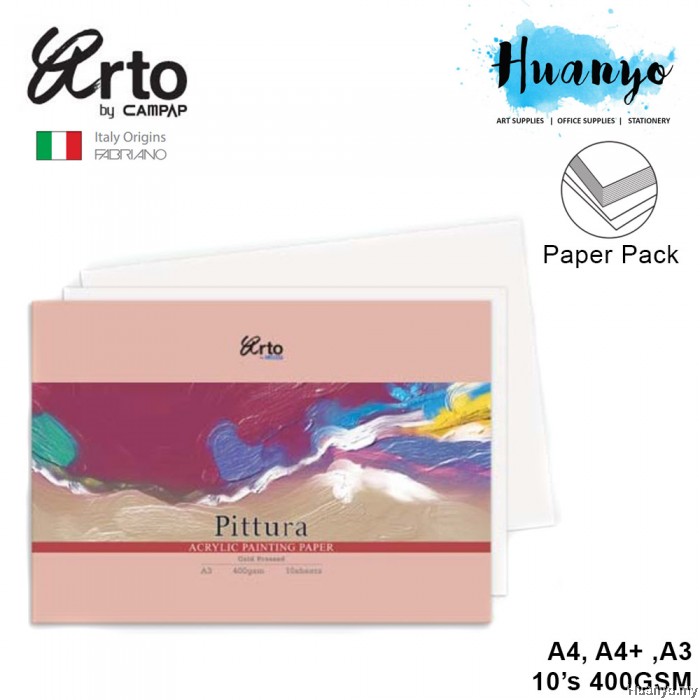 Campap Arto Fabriano Pitturra Acrylic Painting Paper Pack 400GSM (A4 ...