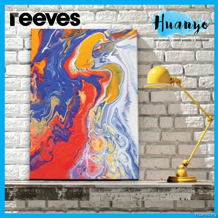 Reeves Pre-Mixed Acrylic Pouring Medium Painting Colour Set (Color Set ...