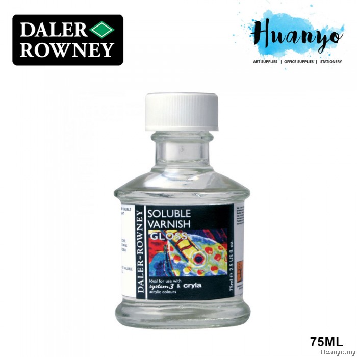 Daler Rowney Acrylic Colour Medium Soluble Gloss Varnish (75ML / 300ML)
