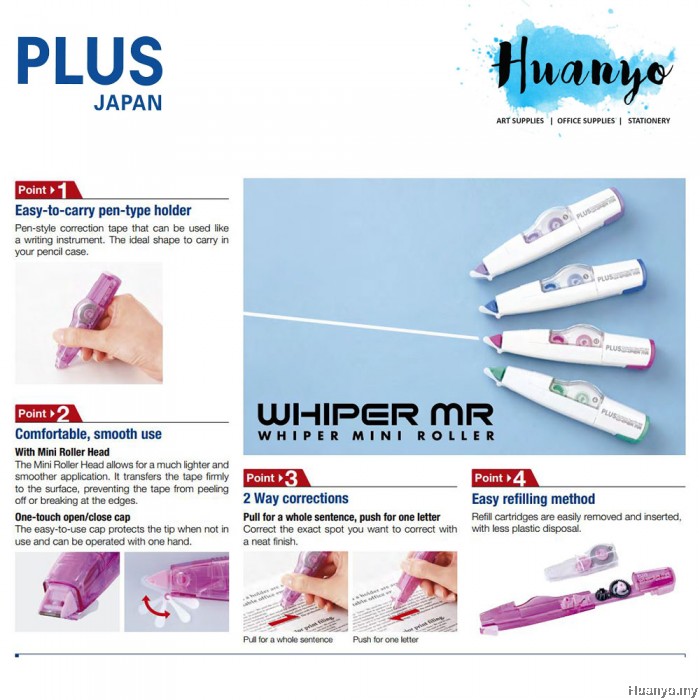 Plus Whiper MR Series Refillable Correction Tape / Refill Pack (4.2MM ...