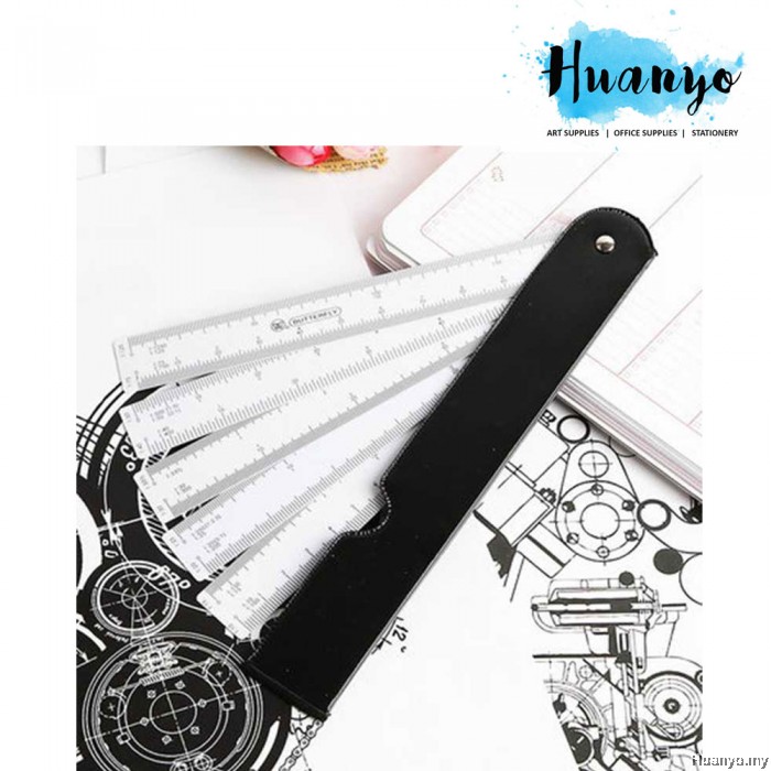 Butterfly Fan Shape Style Technical Drawing Scale Ruler (19 Scales, 1: ...